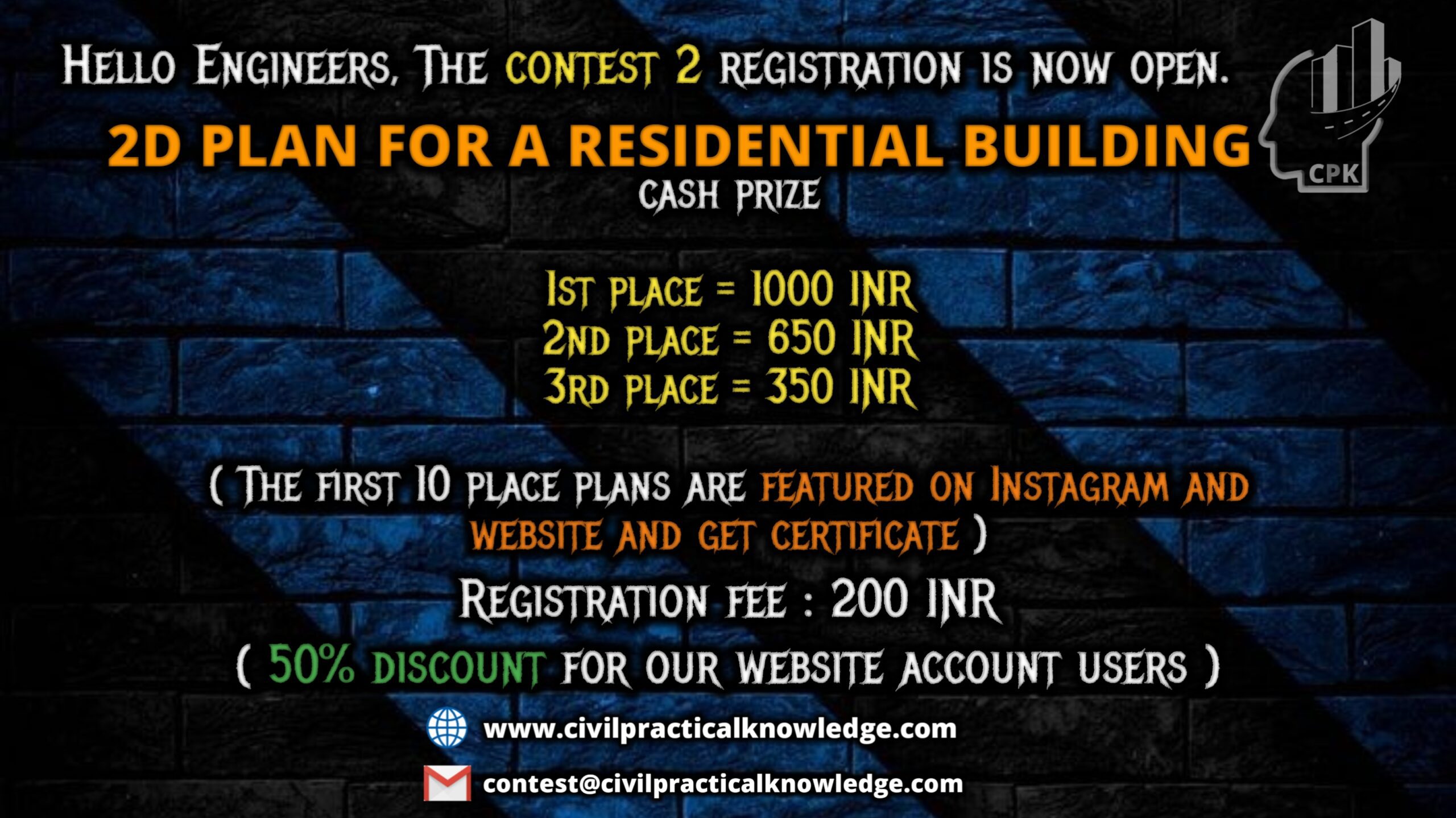 Contest 2 - 2D Plan For Residential Building » Civil Practical Knowledge